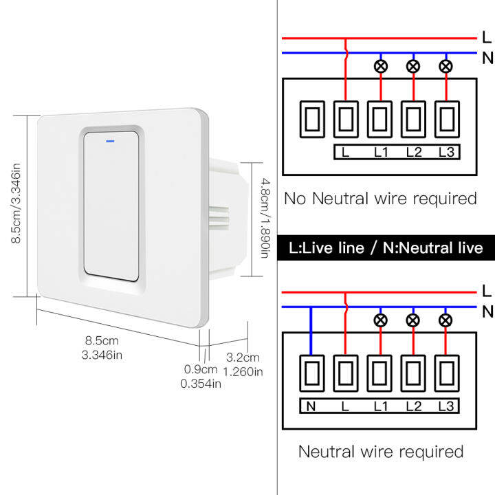 MOES WiFi Push Button Switch No Neutral Required 2MQTT Setup Tuya Smart ...