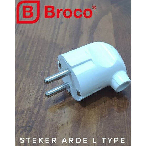 Steker L Arde Broco Putih (13312) Colokan Bengkok 2P White 1331255 ...
