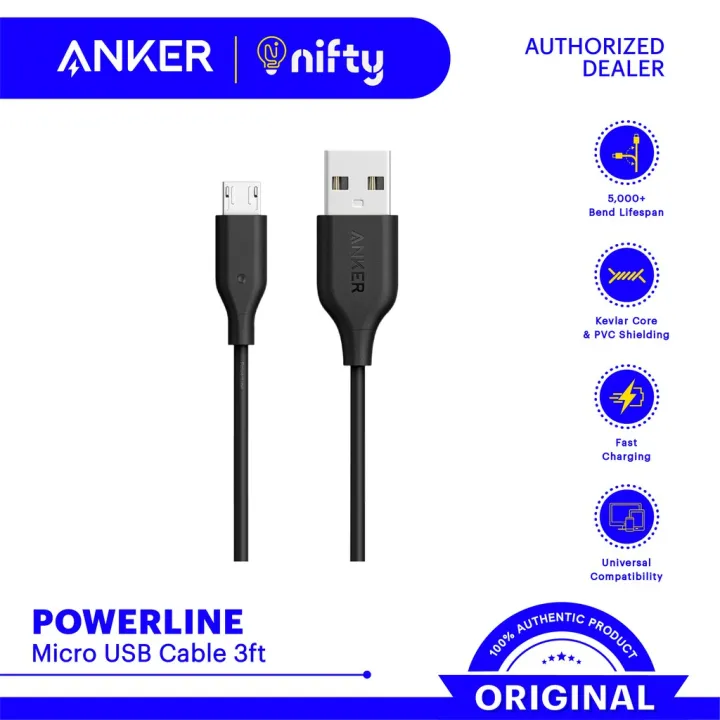 Anker PowerLine 3ft0.9m Micro USB Cable | Lazada PH