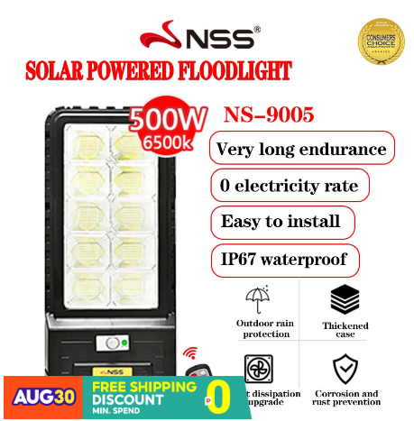 NSS Solar streetlight 300W 400W 500W Waterproof wireless remote Street ...