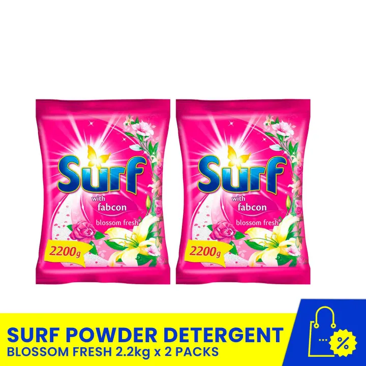 SURF Powder Detergent Blossom Fresh 2.2kg x 2 packs, laundry powder ...