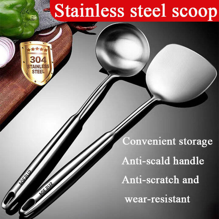 304 stainless steel spatula spoon cooking kitchen utensils kitchenware ...