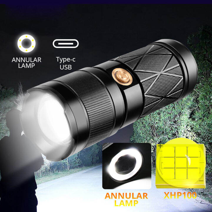 High Power XHP100+COB Torchlight Powerful 8000LM USB Chargeable ...
