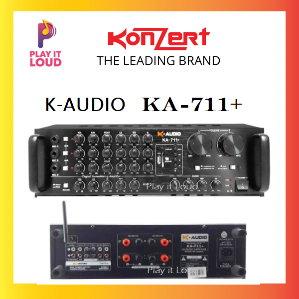 Konzert K-Audio KA-711+ 600W x 2 Karaoke Amplifier with Mixing Console, USB/SD & Bluetooth ...