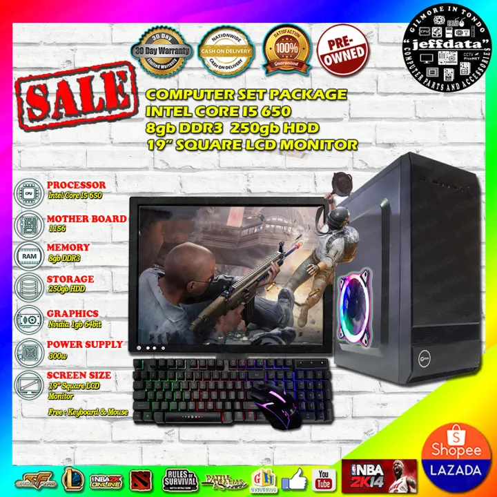 Computer Set Package Intel i5 650 8gb ram 250gb hdd 1gb 64bit 19inches ...
