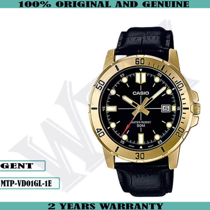 Casio Original MTP-VD01GL-1E Dress Analog-Gent's Watch Jam Tangan ...