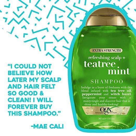 OGX Extra Strength Refreshing Scalp + Tea Tree Mint Shampoo, 13 Ounce ...