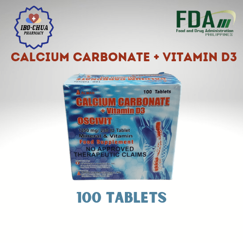 Calcium Carbonate plus Vitamin D3 (Oscivit)- 100 tablets | Lazada PH