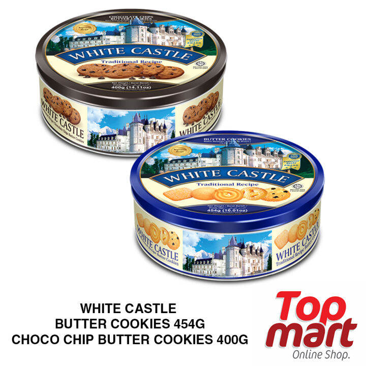 White Castle Butter Cookies 454g/ Choco Chip Butter Cookies 400g (Tin ...