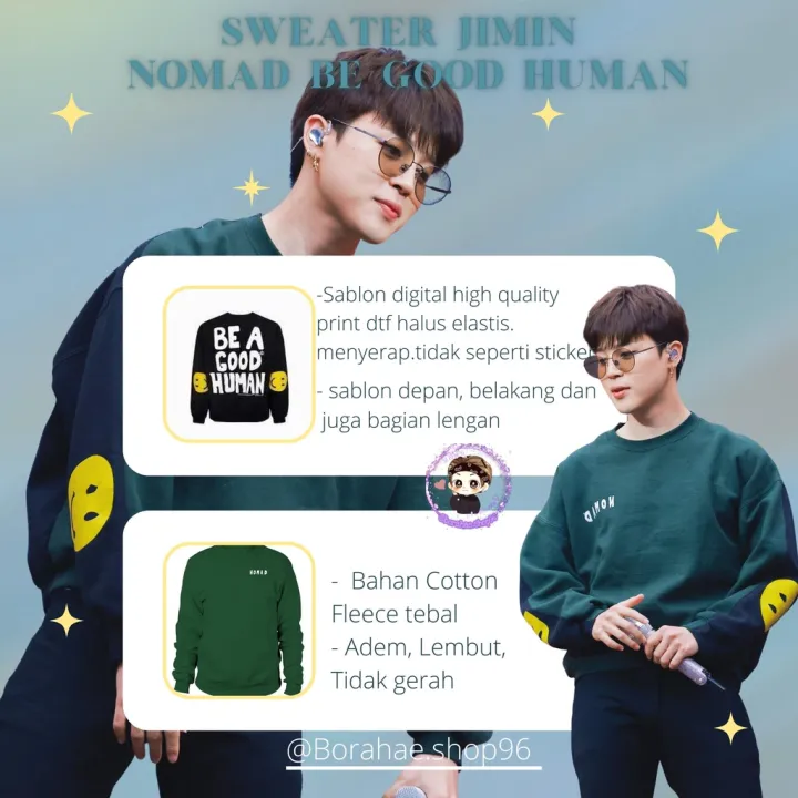 Jimin park sweater NOMAD BE GOOD HUMAN bts Concert ptd | Lazada PH