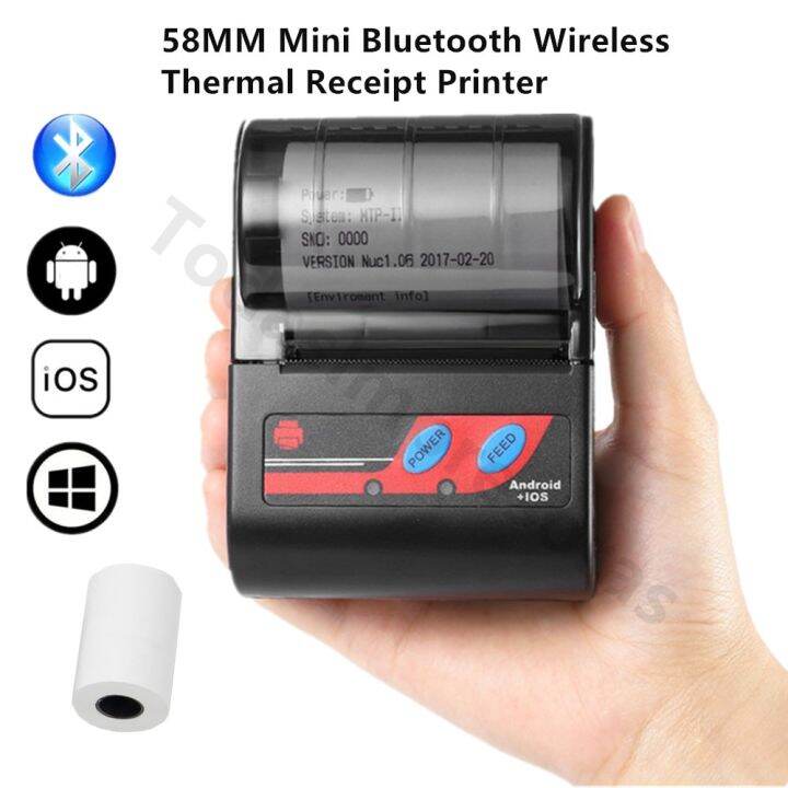 Mini Portable Thermal Wireless Receipt 58mm Bluetooth Mobile Printers Machine Home Business ...