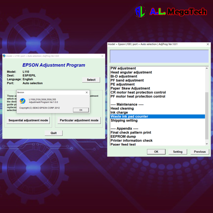 Epson L110 L210 L300 L350 L355 L550 L555 Adjustment Program | Resetter ...