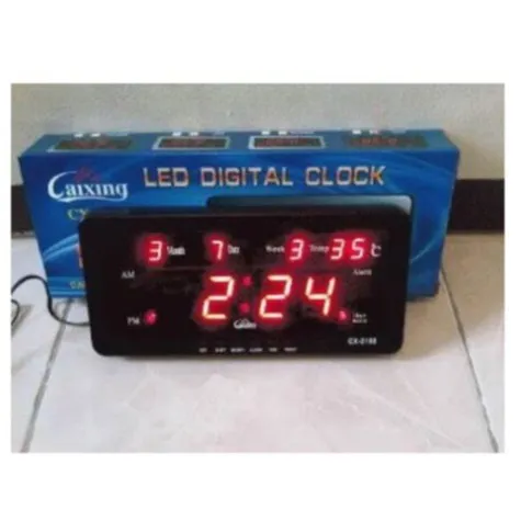 clock digital cod CX-2158 digital LED alarm clock digital display LED wall clock (black) | Lazada PH