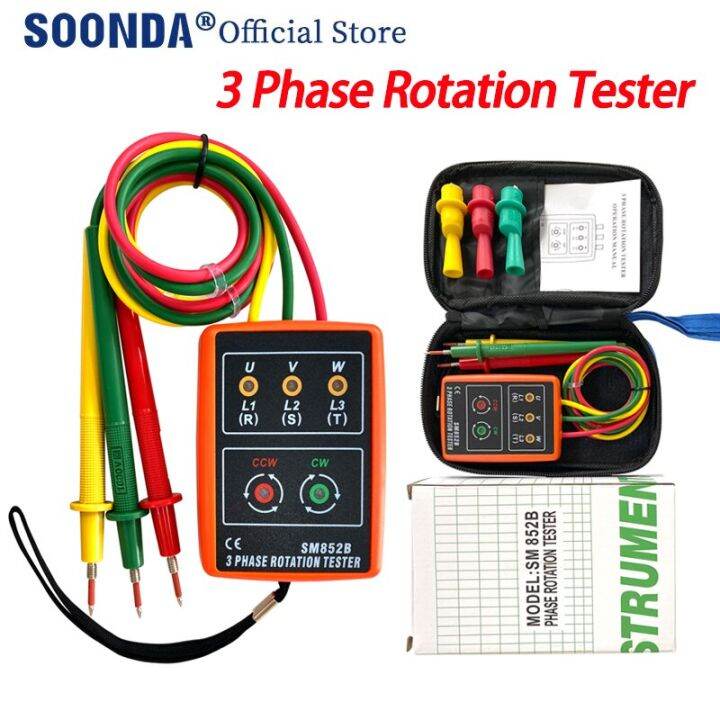 Portable Phase Tester 3 Phase Rotation Tester Digital Phase Indicator