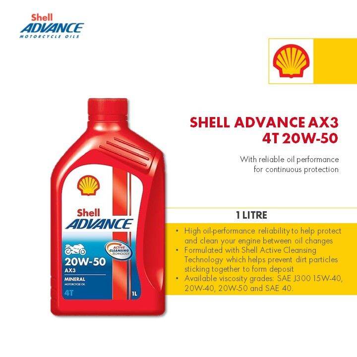 Shell Advance AX3 4T 20W-50 1L | Lazada Singapore