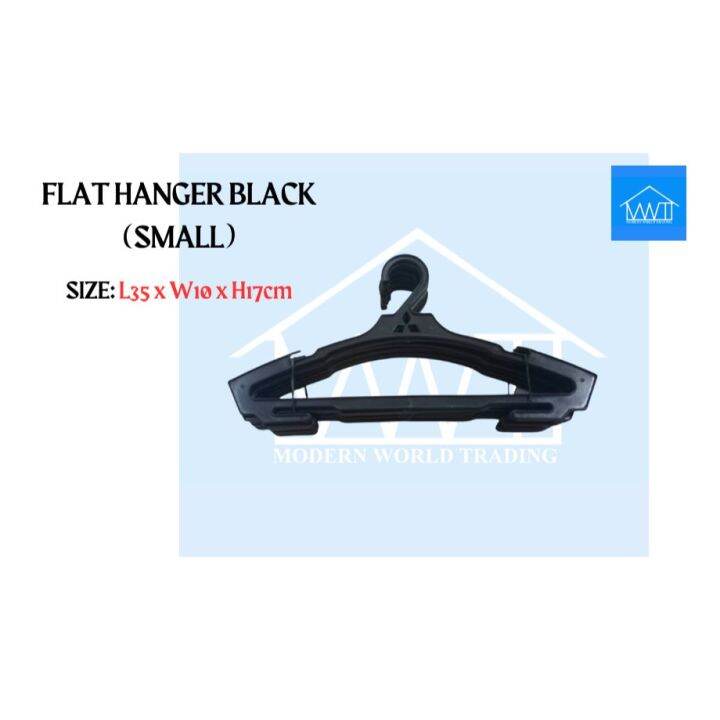1DOZEN / 3DOZEN PLASTIC FLAT HANGER BLACK SMALL | Lazada PH