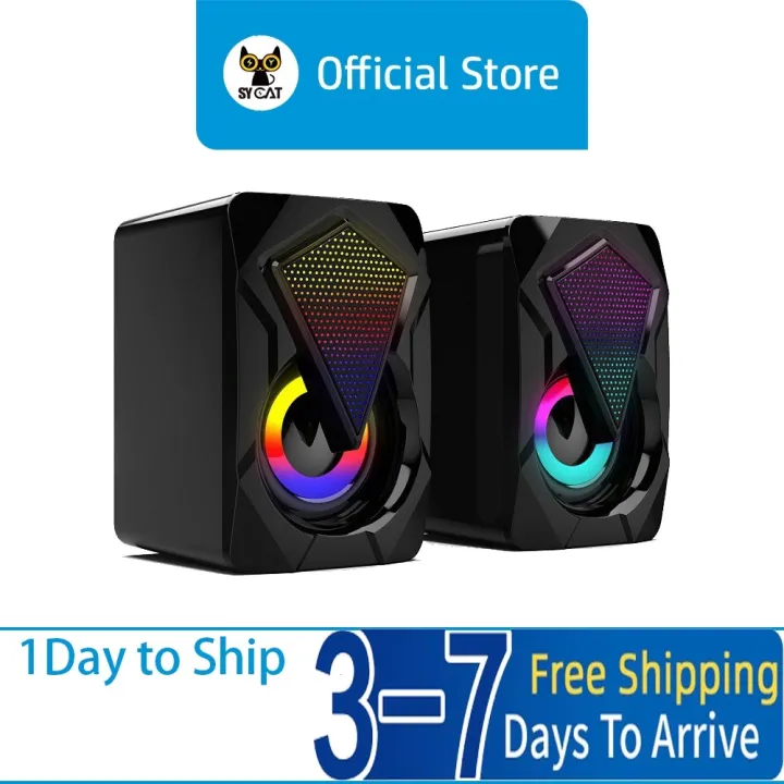 MINI Speaker RGB Computer Speaker For PC Computer Desktop Speakers ...