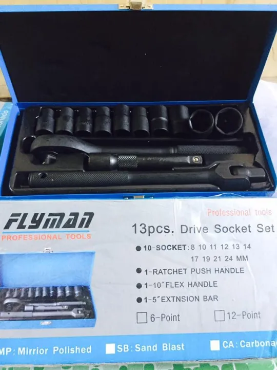 Flyman Socket Wrench 1/2" Drive 13pcs Set | Lazada PH