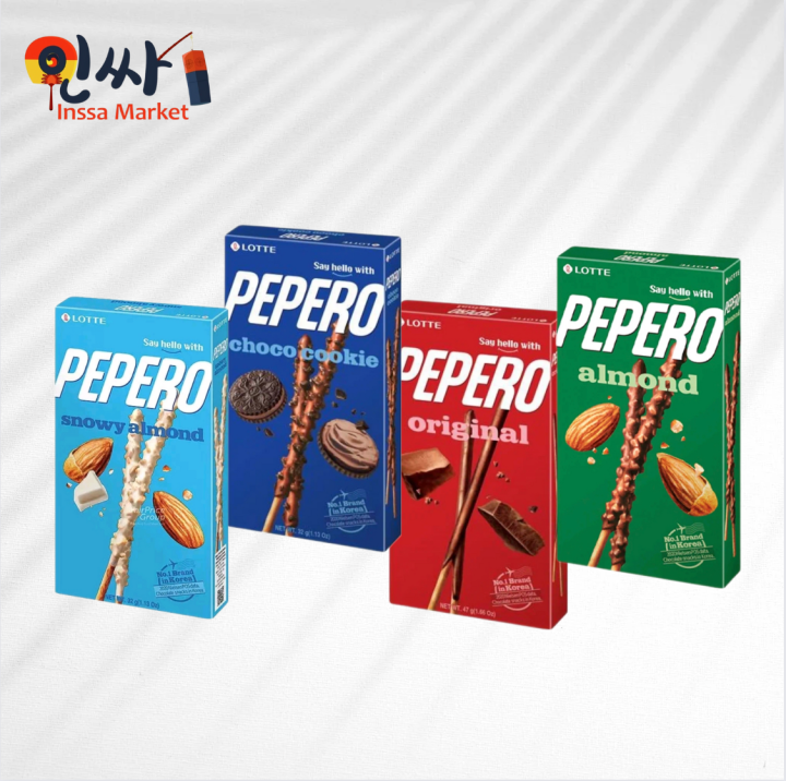 LOTTE Pepero (Snowy Almond, Choco Cookie, Original, Almond & Chocolate ...