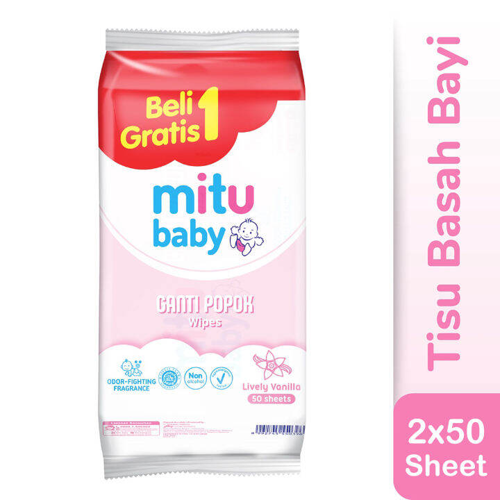 COD Mitu Baby Wipes Buy 1 Get 1 - Tisu Basah Mitu 50 Sheet - Tisu Basah ...