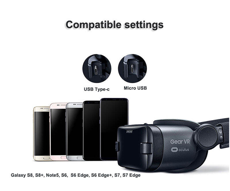 สำหรับ Samsung Gear พร้อม Controller Note9 S6 Ready VR สำหรับ Galaxy Note8 Note5 S9 SM-R325 ...