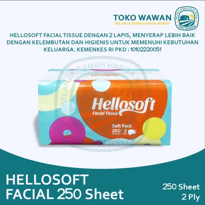 Tisu Wajah Hellosoft Soft Pack Facial 250 Lembar Tissue Muka Halus ...