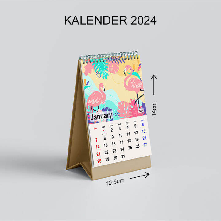 Kalender 2024 Lengkap Kalender Meja Ukuran Kecil Motif Flaminggo #04 ...
