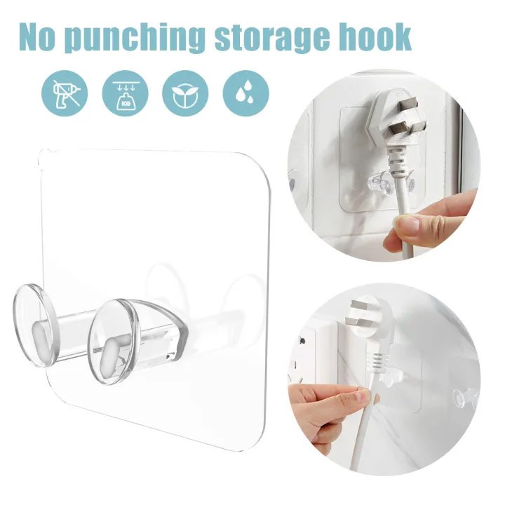 1/10/20Pcs Clear Strong Plug Hooks Adhesive Multi Purpose Transparent ...