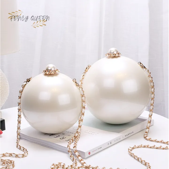 Round Ball Bag Evening Bag Pearl Design Exquisite New Fashion Lacquer ...