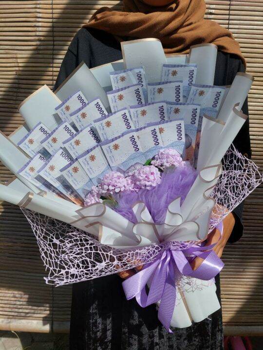 Buket Untuk Uang 10 ribu Isi 20 Lembar - Hampers Bunga Kosong Isi 20 ...