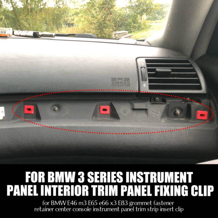 คอนโซลกลางแดชบอร์ดตัดแผ่นคลิปสำหรับ BMW E46 M3 E65 E66 X3 E83 Grommets ...