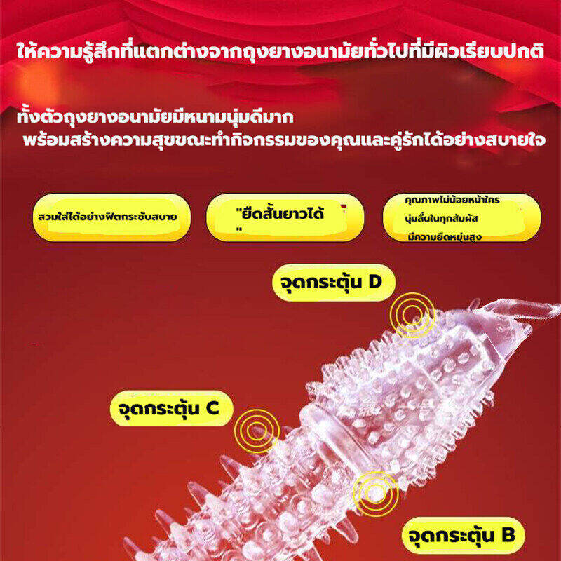【ไม่ระบุชื่อสินค้าหน้ากล่อง】ถุงยาง ใช้ซ้ำได้ ถุงยางอนามัย ปลอกมุกถุงยาง