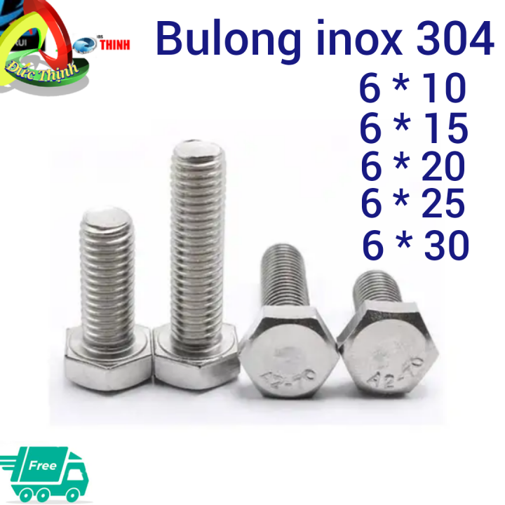 20 con bulong inox 304 đường kính 6mm tùy chọn kích thước chiều dài theo phân loại [ có thể chọn ...
