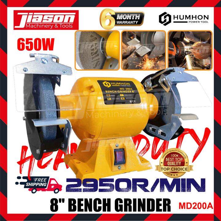 HUMHON MD200A Bench Grinder Machine 8" 650w Heavy Duty 200mm | Lazada