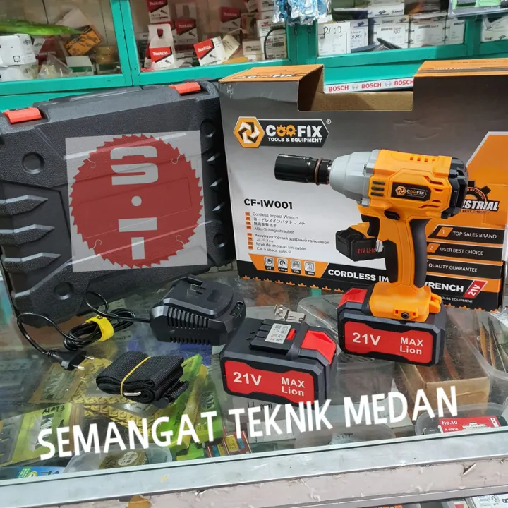 CF-IW001 CORDLESS BOR BATERAI BUKA RODA BAUT IMPACT WRENCH 1/2" COOFIX | Lazada Indonesia