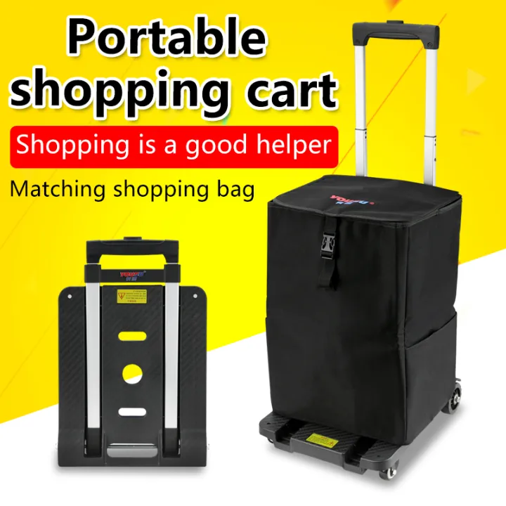 Household trolley shopping pull cargo trailer small pull cart folding ...