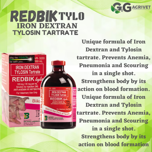 [G&G AGRIVET] REDBIK TYLO 100M/ANTI - ANEMIA WITH ANTIB/IOTIC/GAMOT ...