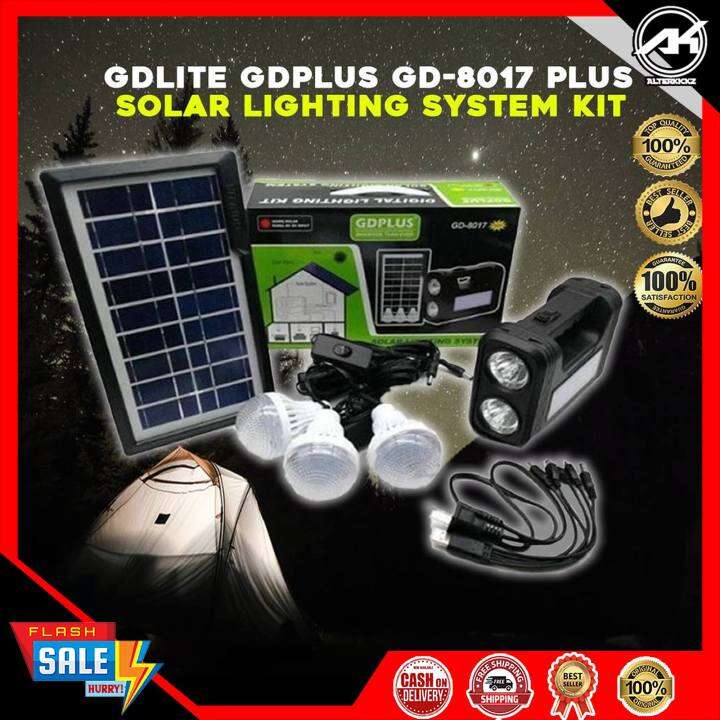 NEW GDLITE GDPLUS GD-8017 PLUS SOLAR LIGHTING SYSTEM KIT , SOLAR PANEL ...