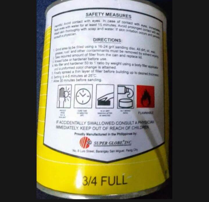 DOMINO 2000 POLYESTER BODY FILLER MASILYA 1LITER | Lazada PH