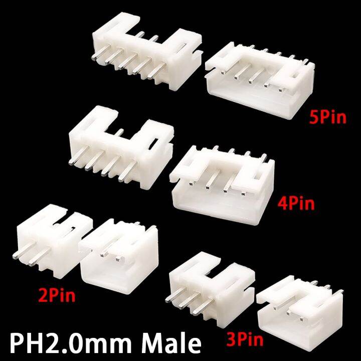 100/50PCS JST PH2.0 Wire Connector Male Housing 2mm 2.0mm Pitch JST 2/3 ...