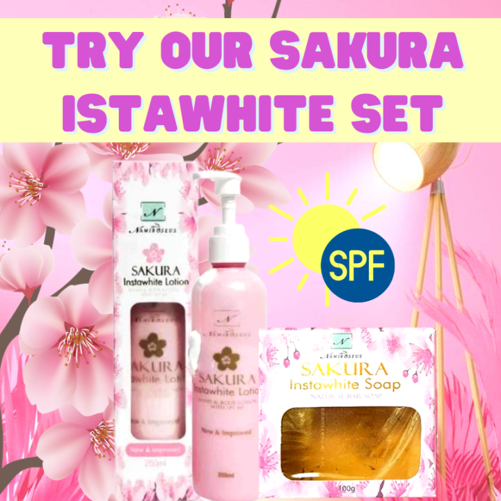 NAMIROSEUS Sakura INSTAWHITE Soap With UV Protection GLOWNG AND SMOOTH ...