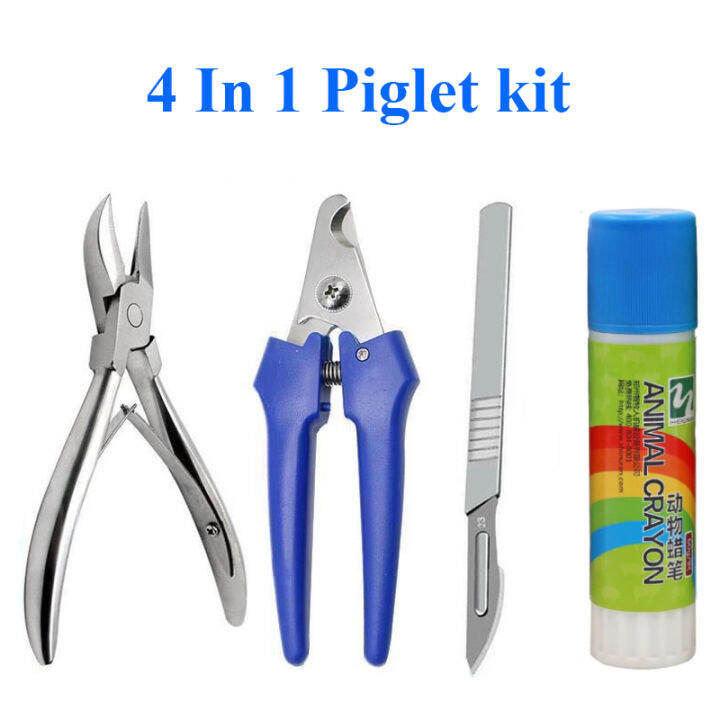 4 In 1 Piglet kit Stainless piglet teeth cutter +Tail cutter+ ...