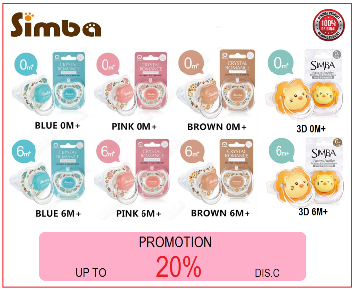 Simba Crystal Romance Thumb Shape Pacifier with Case Baby Soother ...