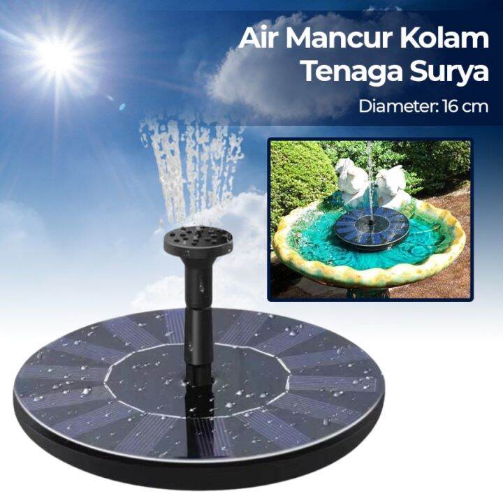 Air Mancur Kolam Tenaga Surya Solar Water Fountain Black/air mancur ...
