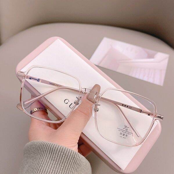 [ป้องกันแสงสีฟ้า] แว่นตากรอบสี่เหลี่ยมสายตาสั้น (0 ° ถึง-600 °) กรอบแฟชั่น TR90สำหรับผู้หญิงและ ...