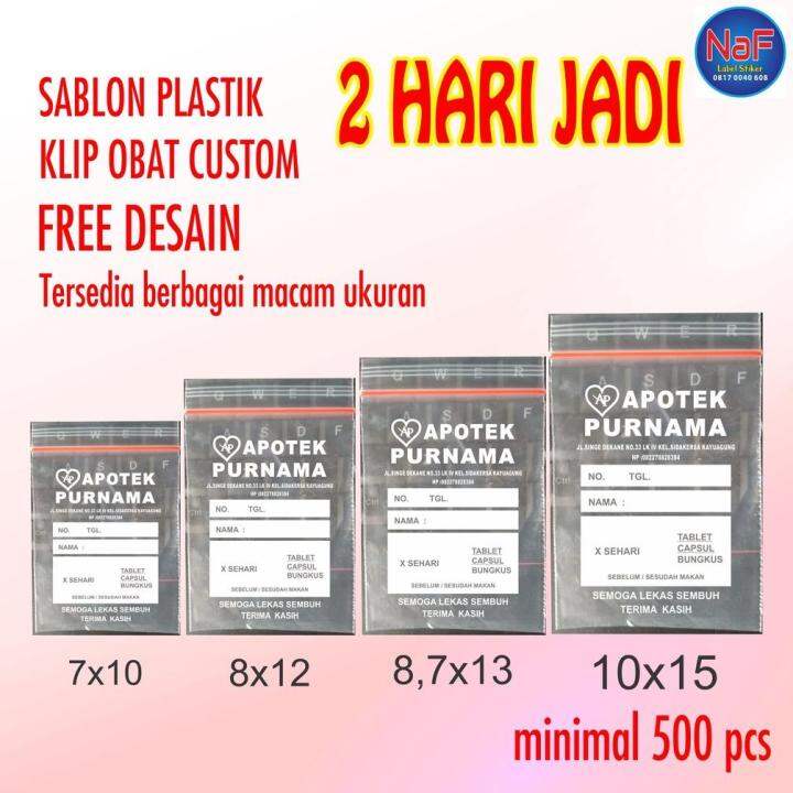 Sablon Plastik klip Obat Custom | Lazada Indonesia