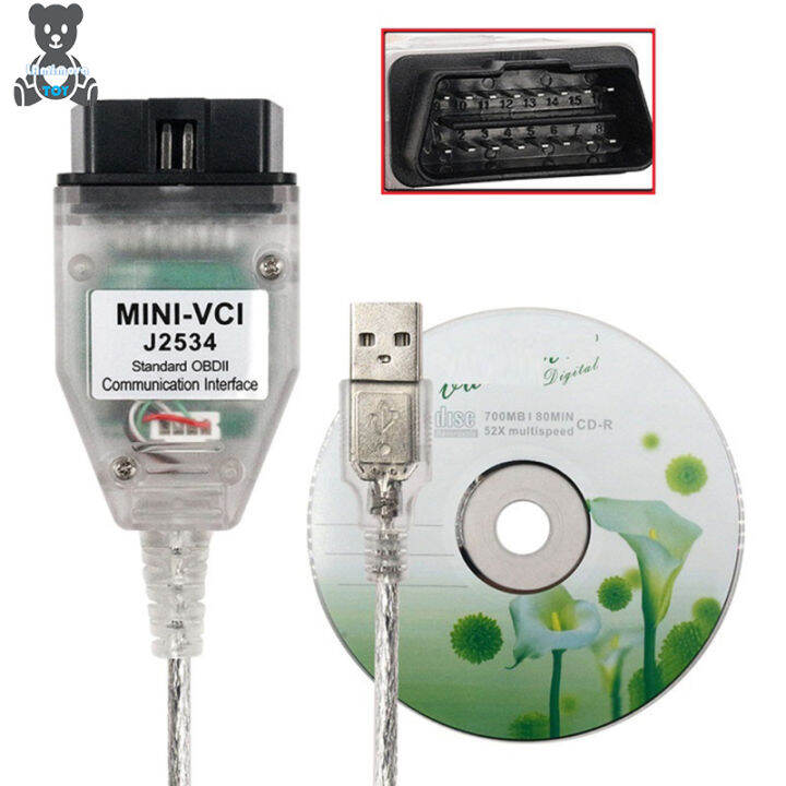 Mini Vci J2534 Diagnostic Cable Scanner Adapter Obd2 Usb Interface Scan Cable Compatible For ...