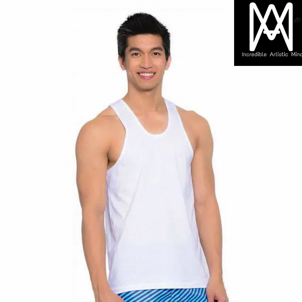 Original Comfortable innerwear White and Black Cotton Sando for Adult ...