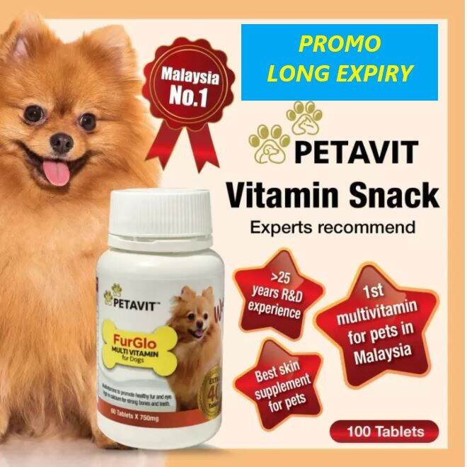 Petavit Dog Vitamin FurGlo (Long Expiry FEB 2025) Multi Vitamin Fur Glow for Dog DHA & Calcium ...