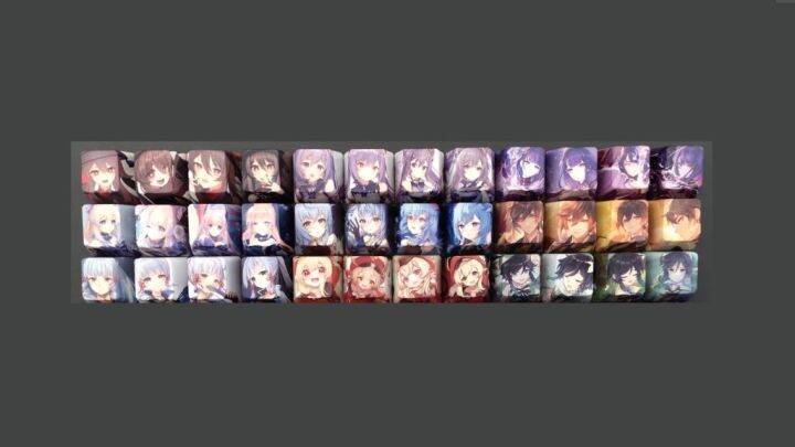 《Miss qi's keycap》 4 Keys/set GenshinAnime Keycaps Mechanical ...